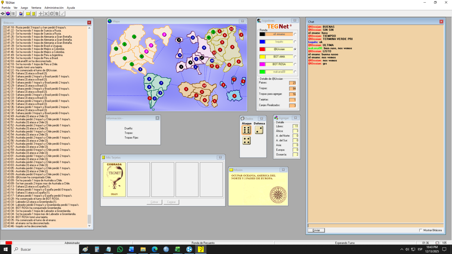 URSSIAN vs ILLOQUITO vs MAKANA08 vs EL ENANO vs BOT 1 vs BOT 2 ...